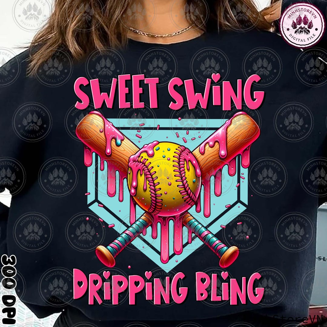 Softball Drip PNG, Respect the Drip Softball PNG, Ice Cream Drip ...