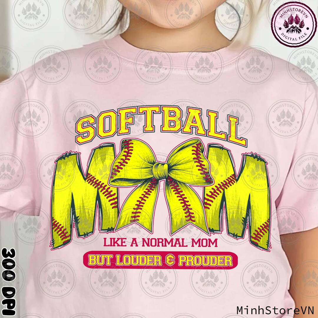 Softball Mom Png, Retro Softball Mama Png, Softball Coquette Bow Png ...