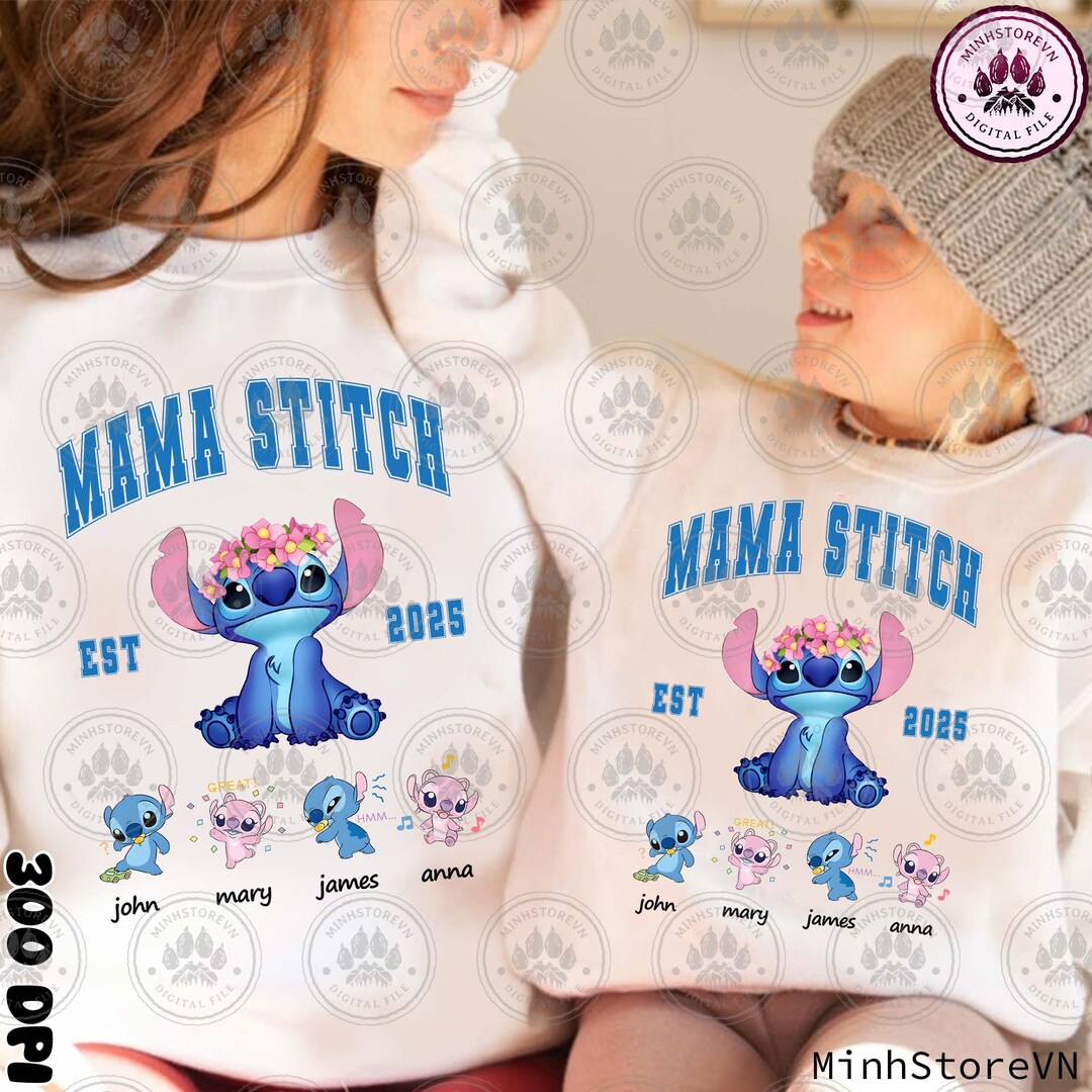 Mom and Kids Matching Shirt Png, Custom Mama Blue Monster 2025 Png ...