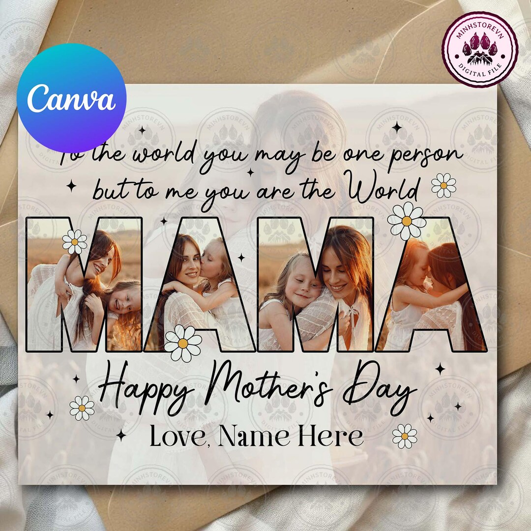 Custom Mom Canva Frame, Mother's Day Canva Template, Wear Heart on ...