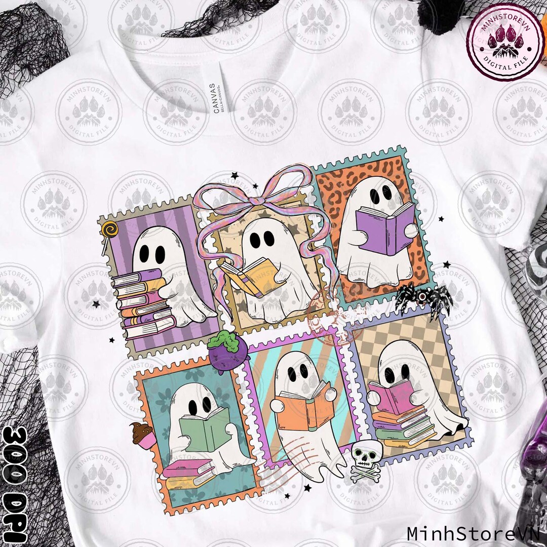 Halloween Teacher Png, Boo School Png, Bookish Girl Png, Ghost Book ...