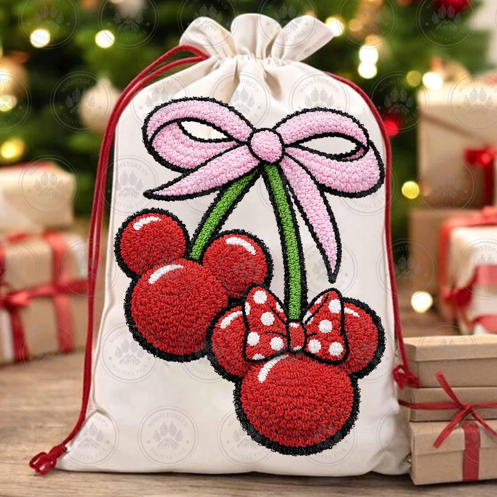 Vday Cherry Png, Fuzzy Cherry PNG, Latch Hook Cherry PNG, Retro ...