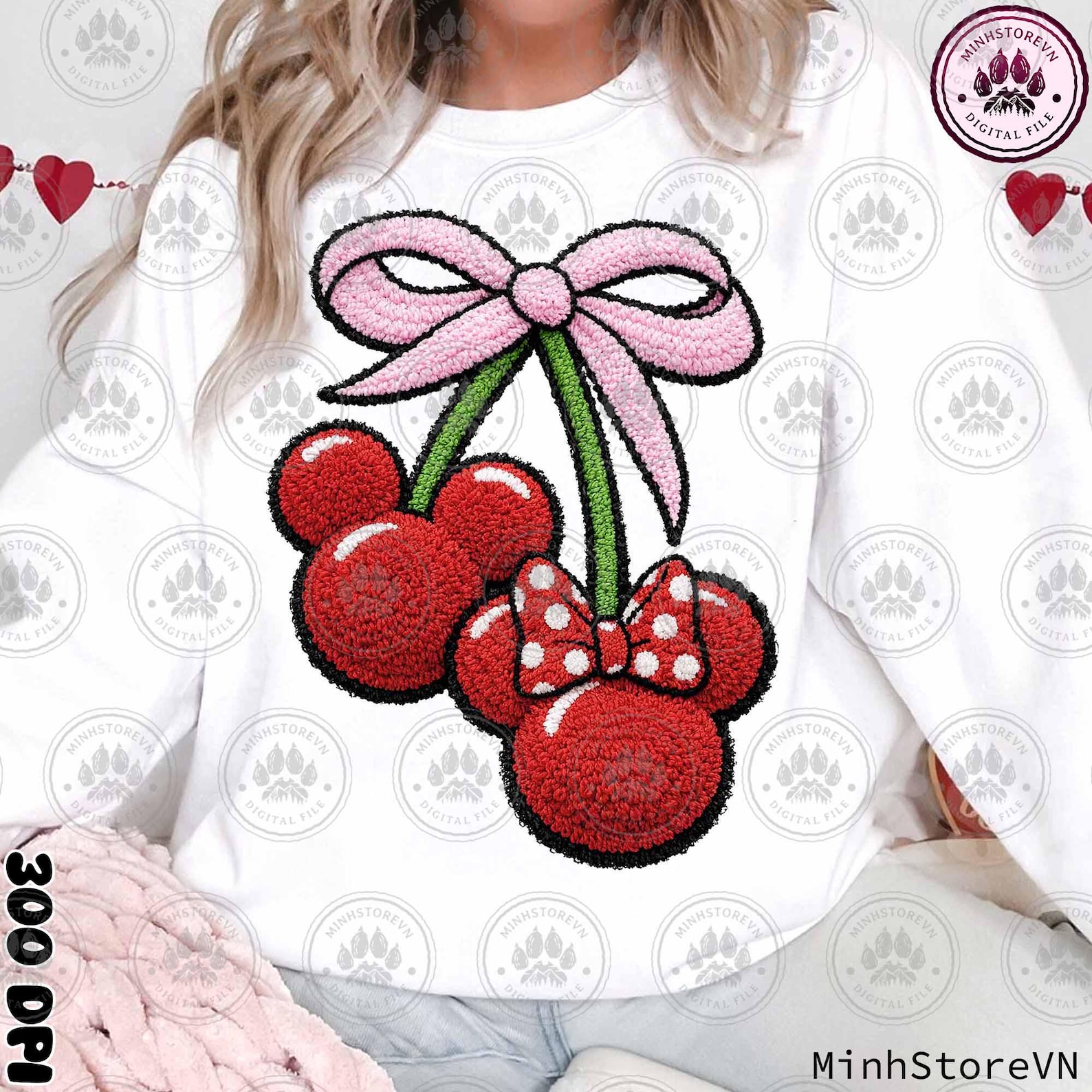 Vday Cherry Png, Fuzzy Cherry PNG, Latch Hook Cherry PNG, Retro ...
