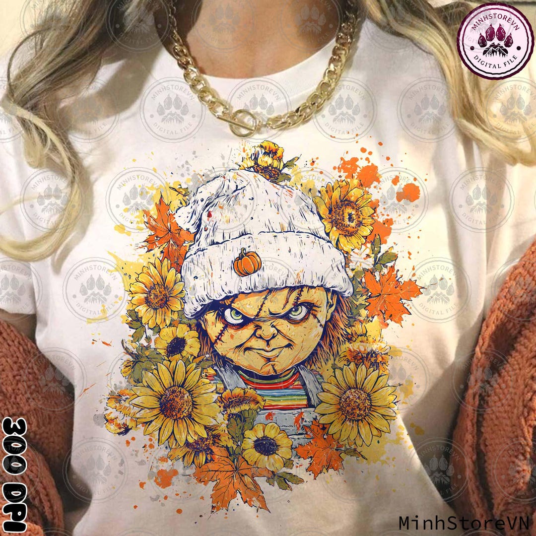 Pumpkin Spice Png, Cozy Season Png, Floral Fall Horror Face Png, Scary ...