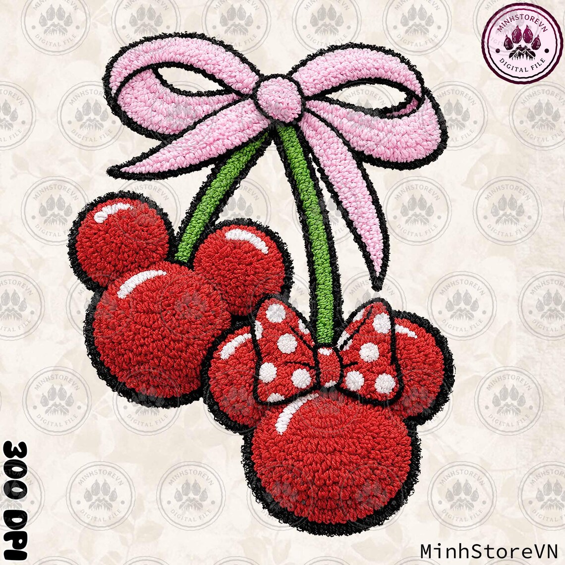 Vday Cherry Png, Fuzzy Cherry PNG, Latch Hook Cherry PNG, Retro ...