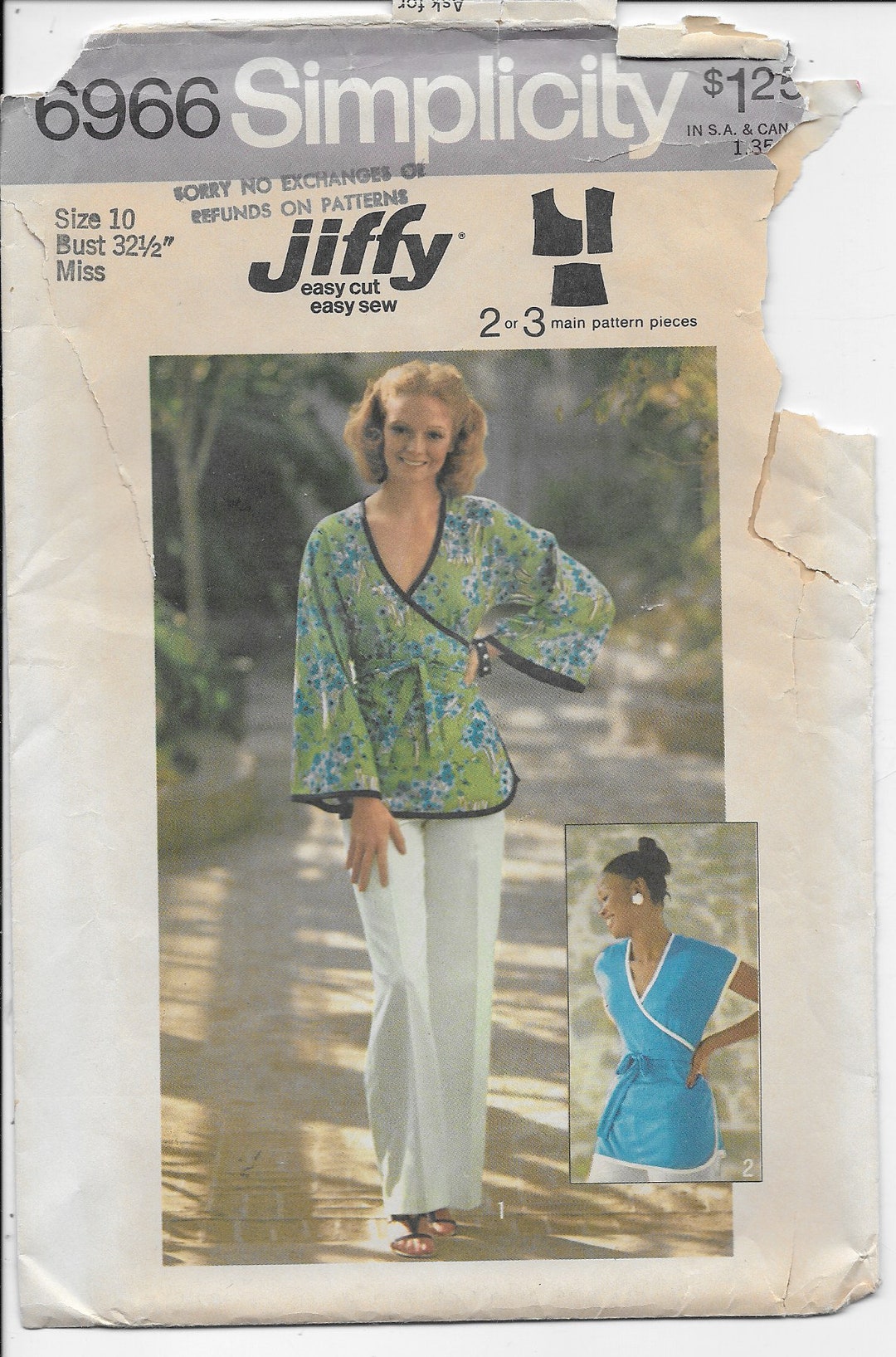 Vintage Simplicity 6966 Jiffy Pattern Ladies Misses Front Wrap Bias ...
