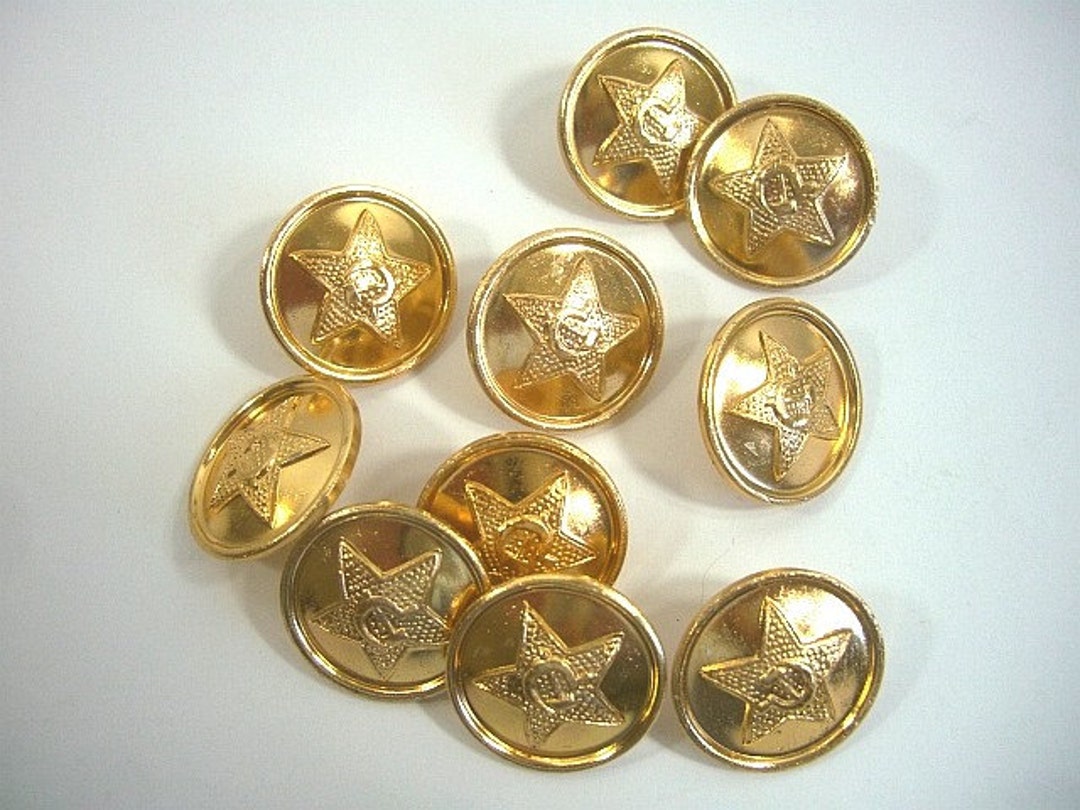 Russian Soviet Military Uniform Buttons With Shank, Sickle and Hammer ...