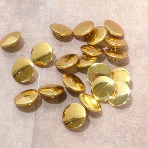 Gold Tone Round Metal Buttons With Shank 7/8 Inches in Diameter Lot of ...
