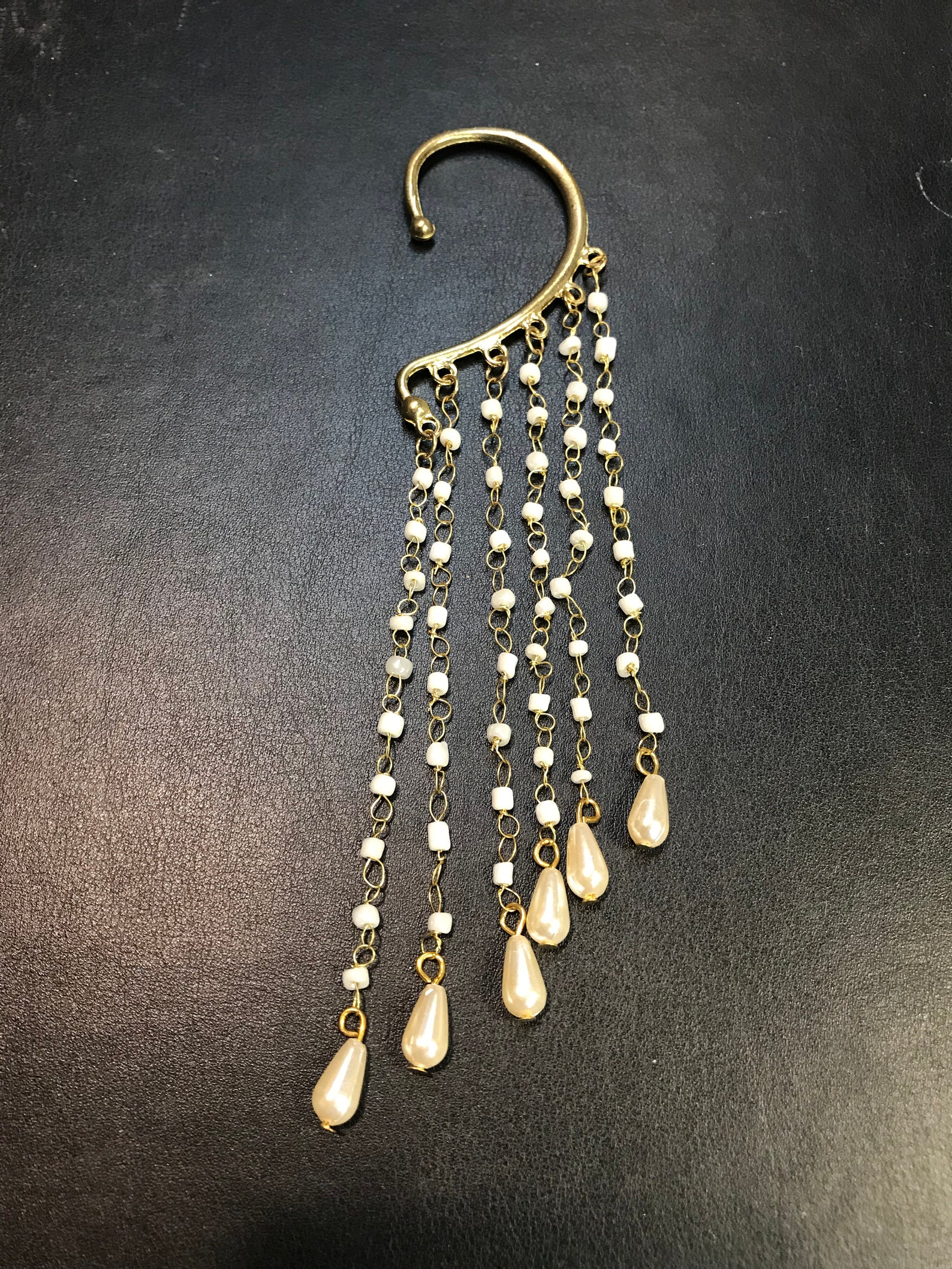 Bohemian Ear Cuff-pearl EAR Cuff-pearl Gold Ear Jackets-ear Climbers ...