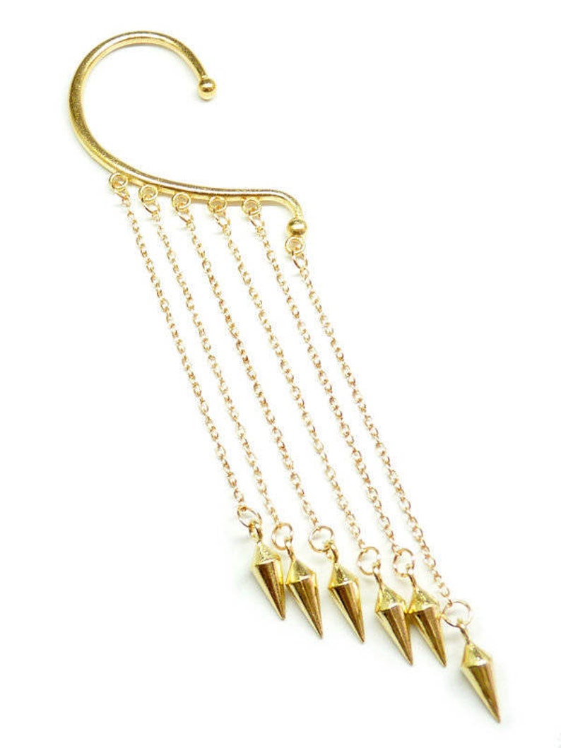 Gold Spike EAR Cuff-bohemian Ear Cuffs,gold Ear Jackets,ear Climbers ...