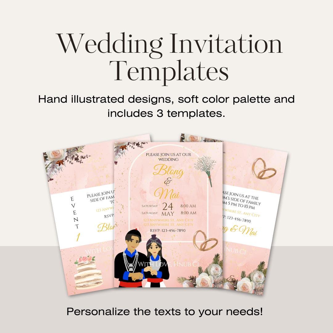 Hmong Wedding Invitation Template | Hmong Invitation Template ...