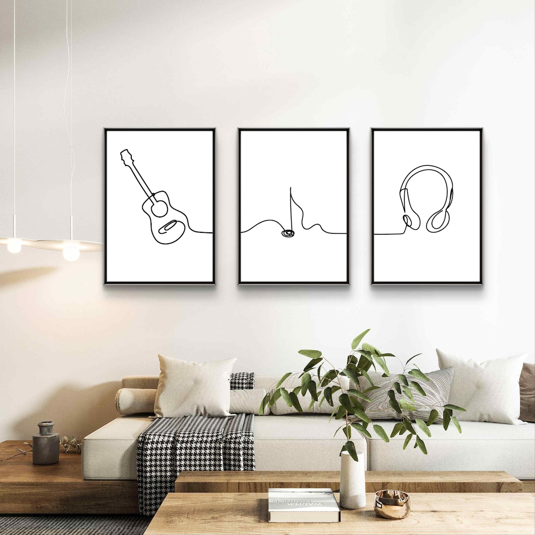 Oneline Draw, Music Posters, Set of Posters, Living Room Poster ...