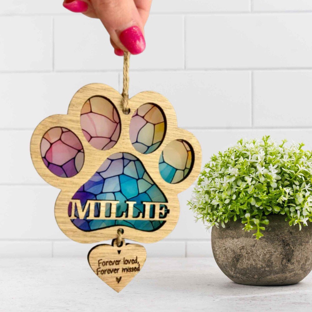 Personalized Dog Memorial Suncatcher, Loss of Pet Sympathy Gift, Dog ...