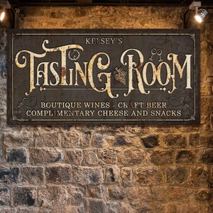 WINE ROOM Decor TASTING Room Sign Custom Wine Cellar in Vintage Faux ...