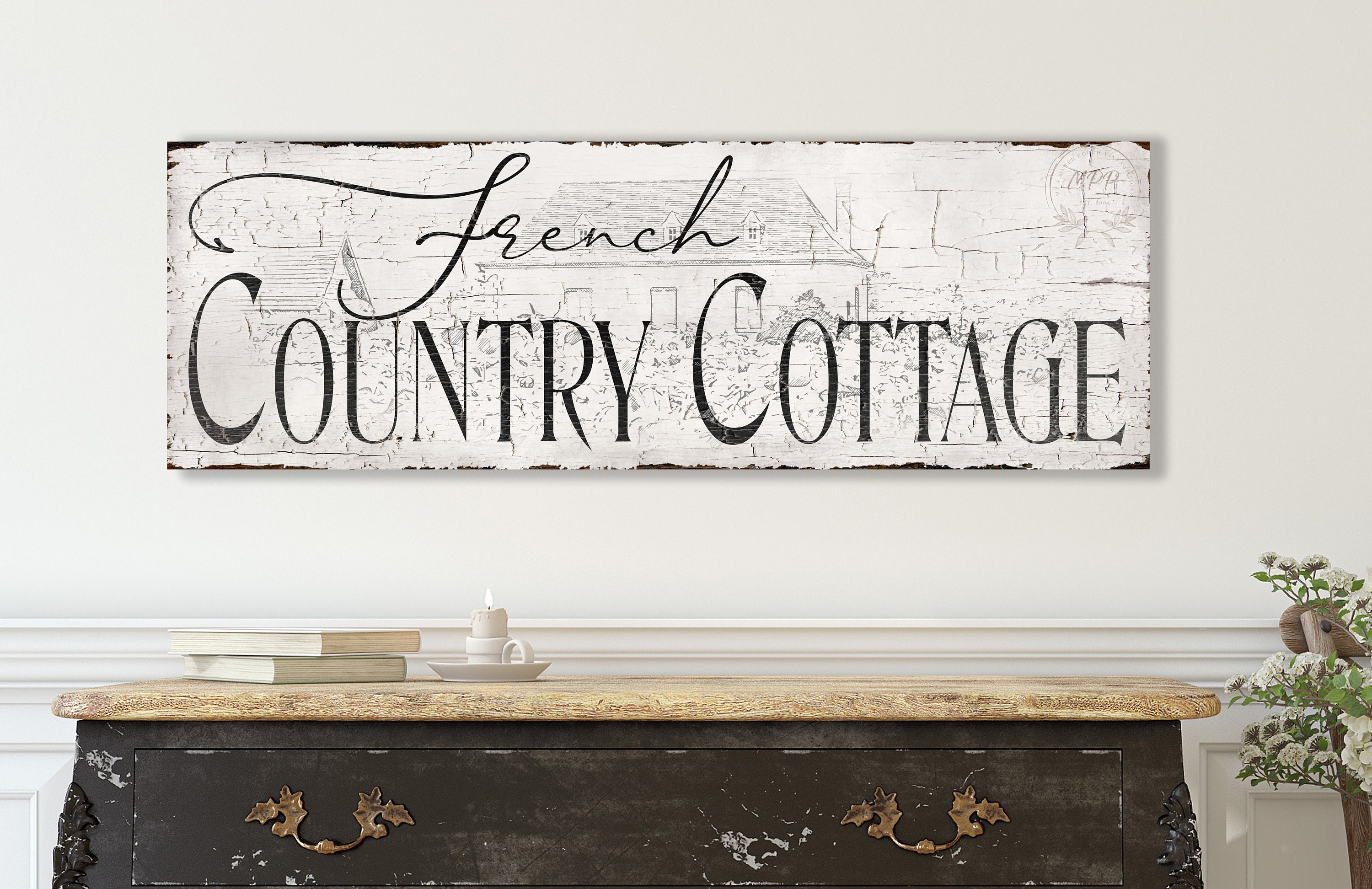 French Country Cottage Decor Vintage Sign French Country Kitchen Wall ...