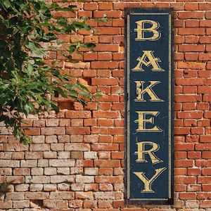 BAKERY Sign Vintage Retro French BLUE Large Rustic Canvas Kitchen ...