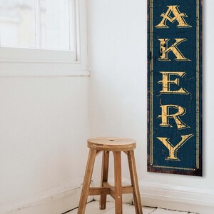 BAKERY Sign Vintage Retro French BLUE Large Rustic Canvas Kitchen ...