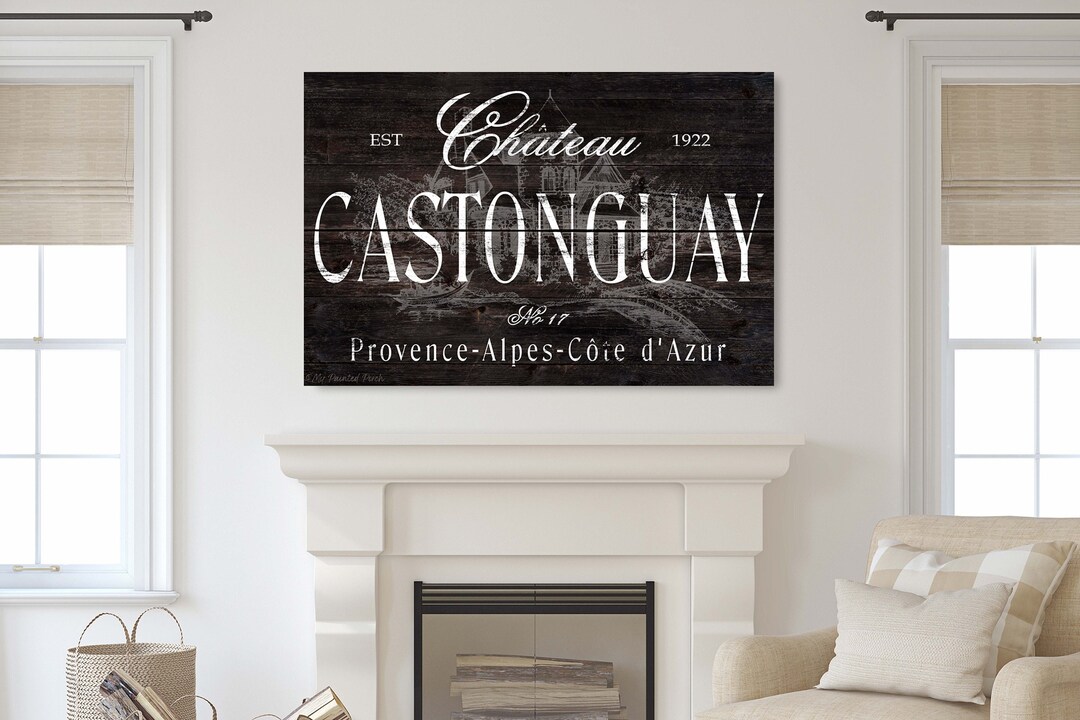 Vintage Signs French Country Wall Decor Personalized Family CHATEAU ...