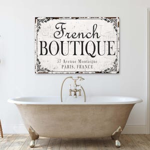 FRENCH BOUTIQUE Sign Bedroom Bathroom Dressing Room Sign Vintage French ...