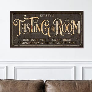 WINE ROOM Decor TASTING Room Sign Custom Wine Cellar in Vintage Faux ...
