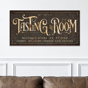 WINE ROOM Decor TASTING Room Sign Custom Wine Cellar in Vintage Faux ...