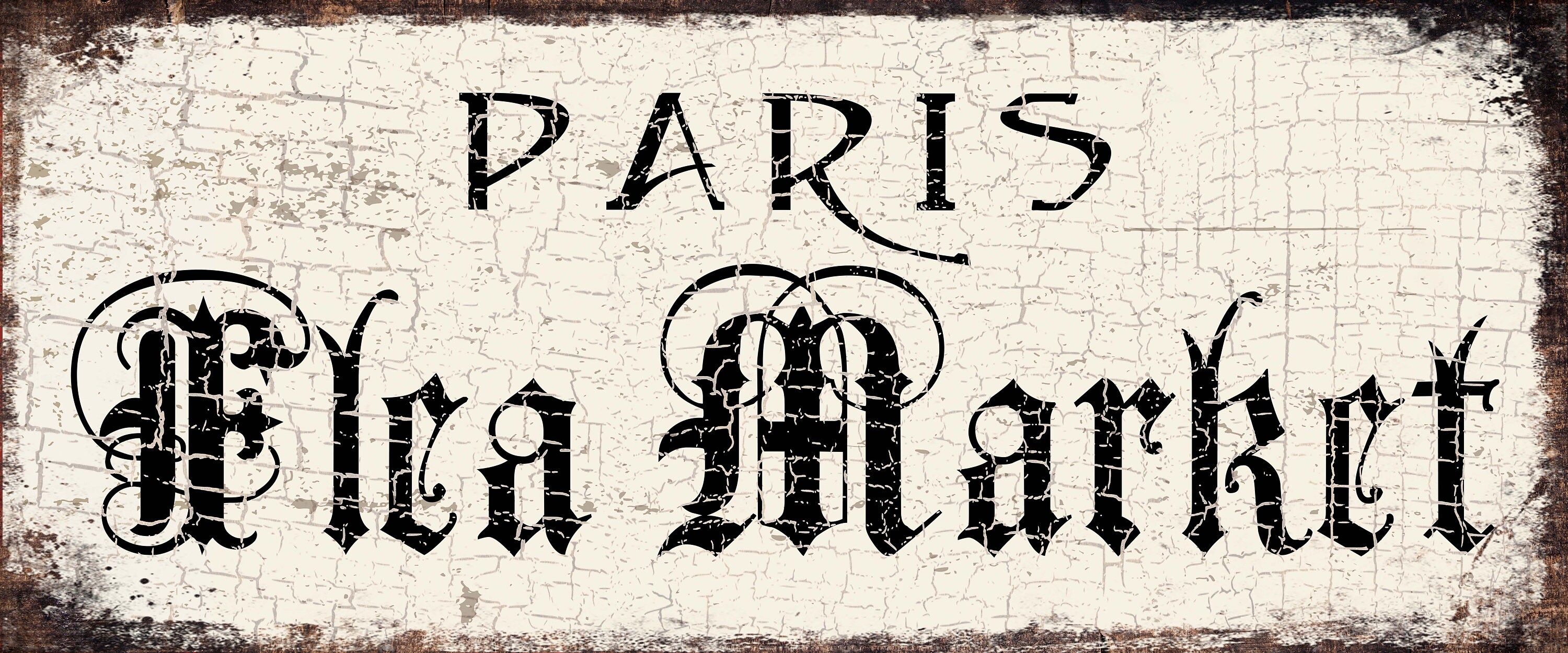 French Market Sign PARIS FLEA MARKET Vintage Sign France Inspired ...