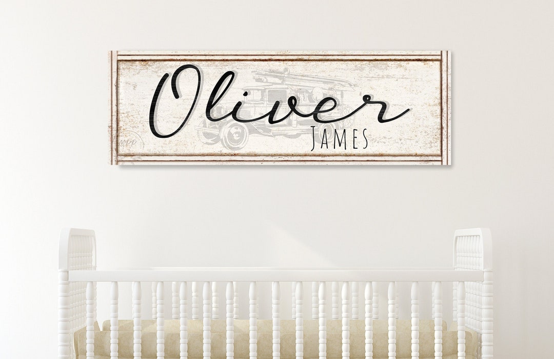 Nursery Name Sign Boy Baby Name Sign for Nursery Wall Art Boy Modern ...