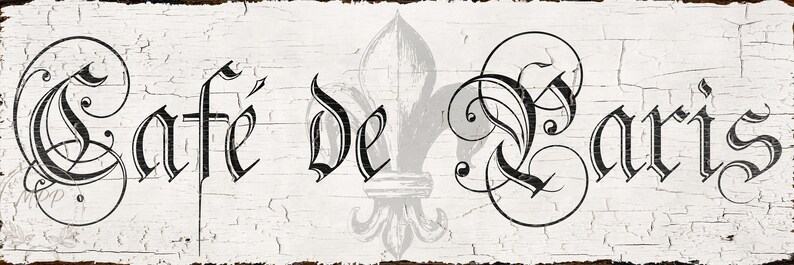 French Country Wall Decor CAFE DE PARIS Sign Vintage French - Etsy