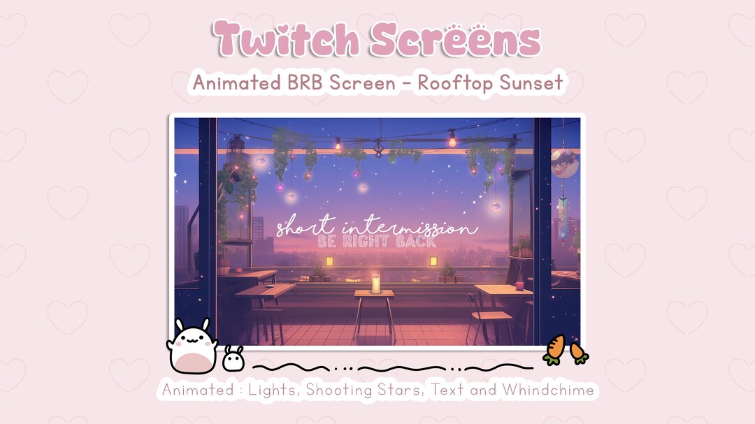Twitch Animated BRB Screen - Youtube - Cute and Cosy LOFI Rooftop Patio ...