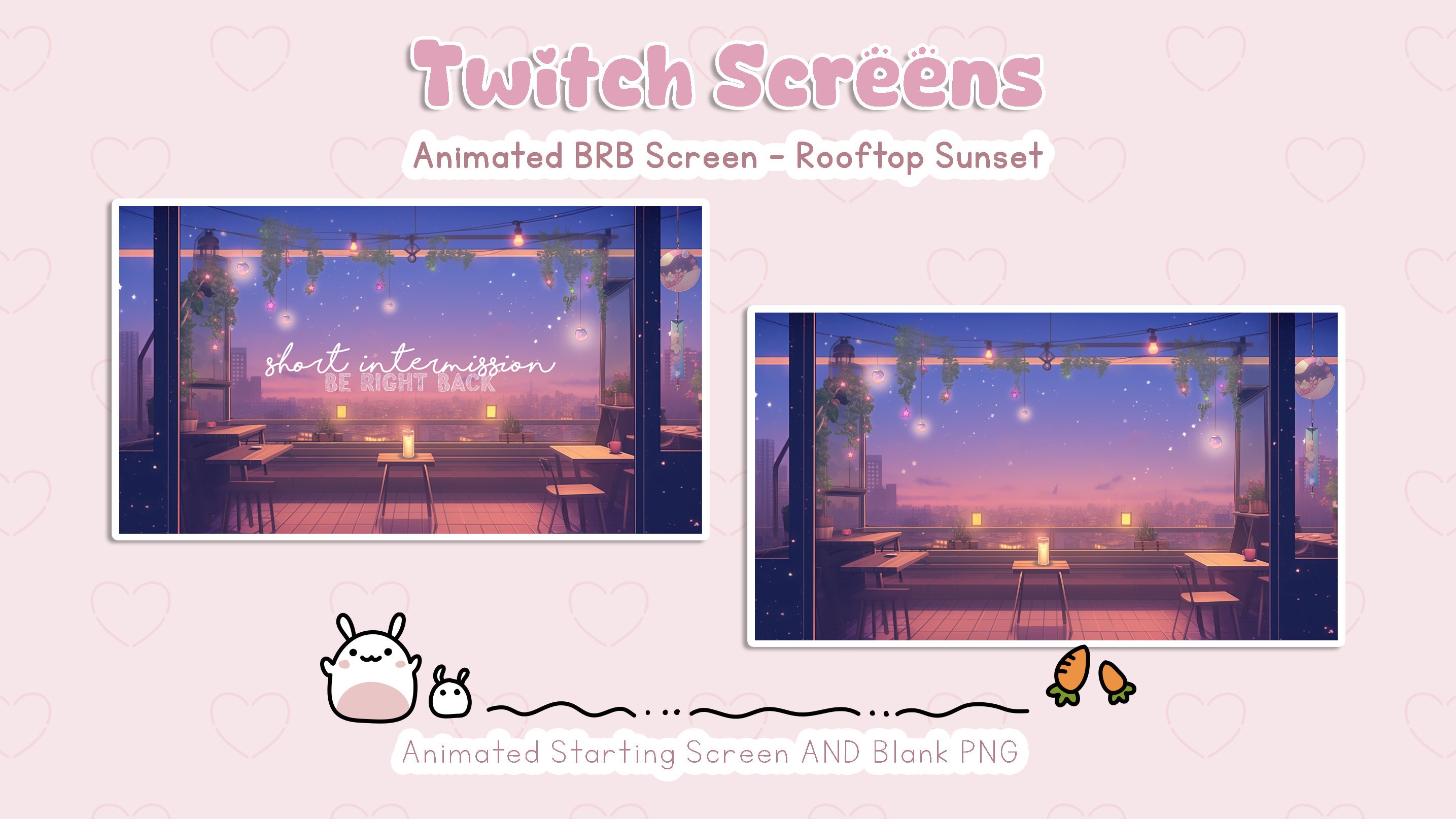 Twitch Animated BRB Screen - Youtube - Cute and Cosy LOFI Rooftop Patio ...