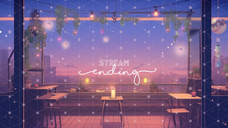 Sunset Rooftop-twitch Animated Screen Bundle, Youtube - Cute & Cosy ...