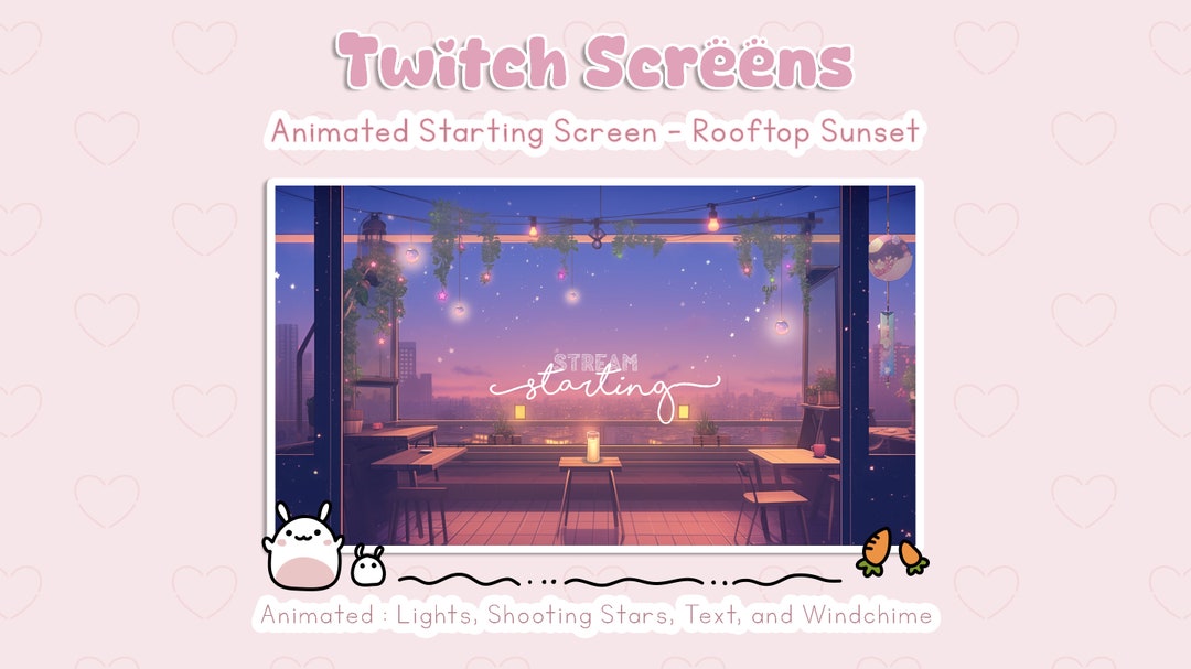 Animated Twitch Stream Starting Screen – Rooftop Sunset (digital ...