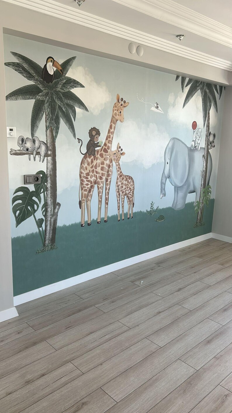 Jungle and Animals Forest Wallpaper | Custom Design Kids & Nursery Room ...