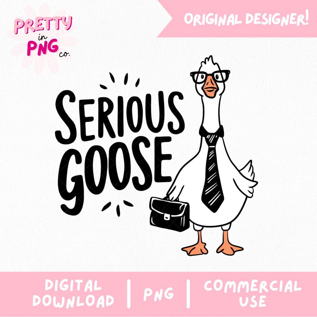 Serious Goose PNG | Funny Goose Sticker Design | Business Animal Meme ...