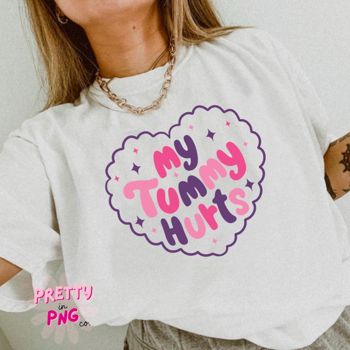 My Tummy Hurts PNG | Funny Kawaii Aesthetic Sticker Design | Pastel ...