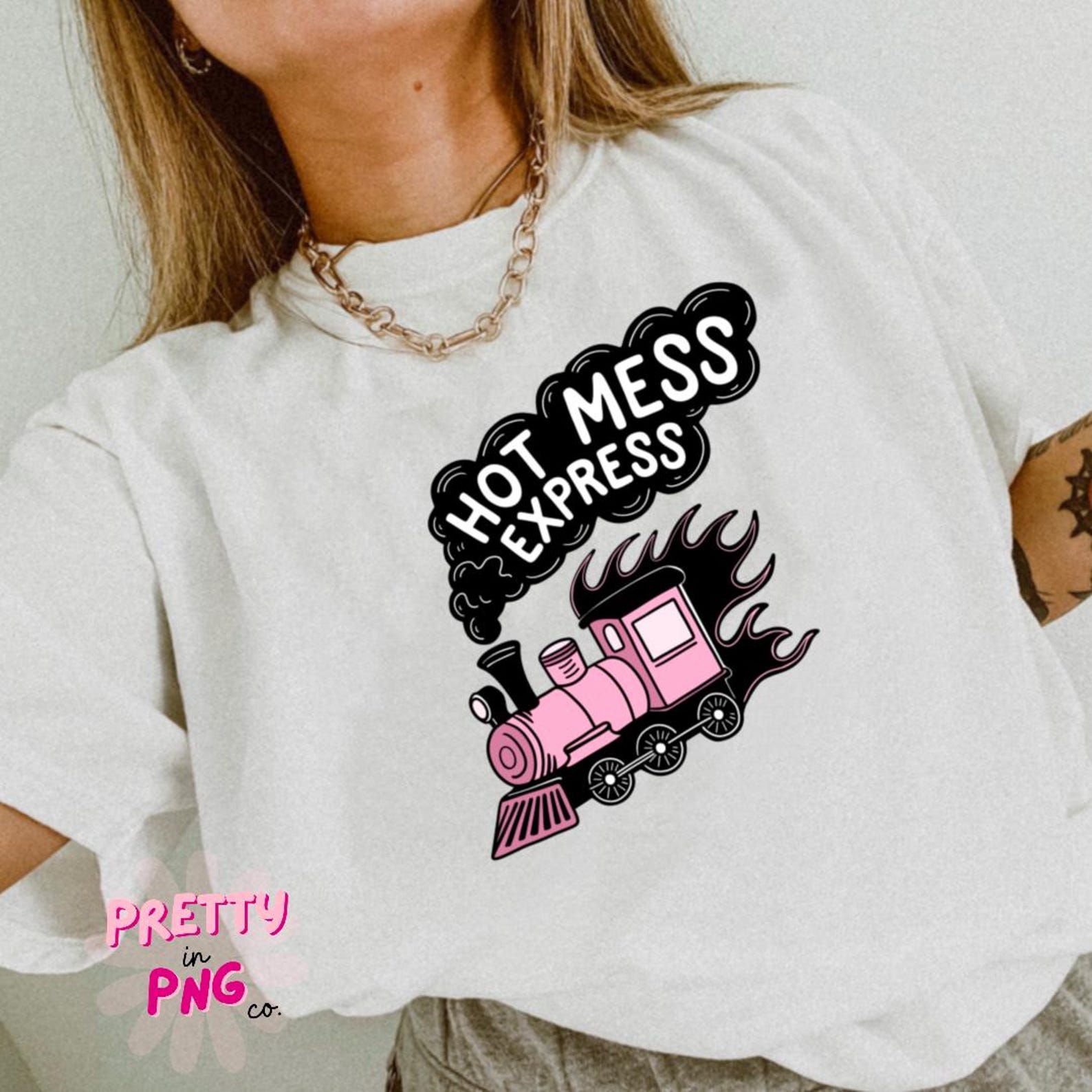 Hot Mess Express PNG | Funny Pink Train Digital Download | Chaos Humor ...