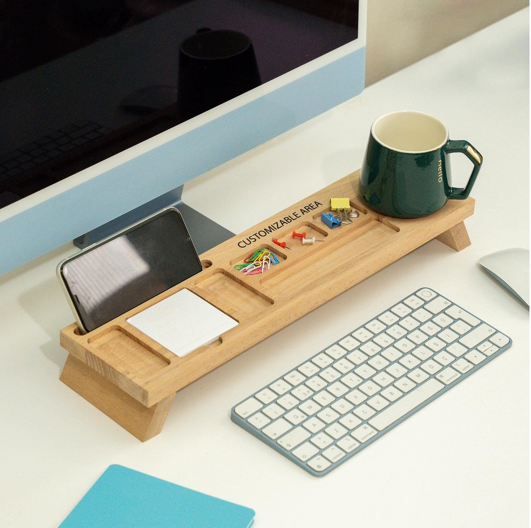 Personalized Wooden Desk Organizer, Personalized Gifts for Father ...