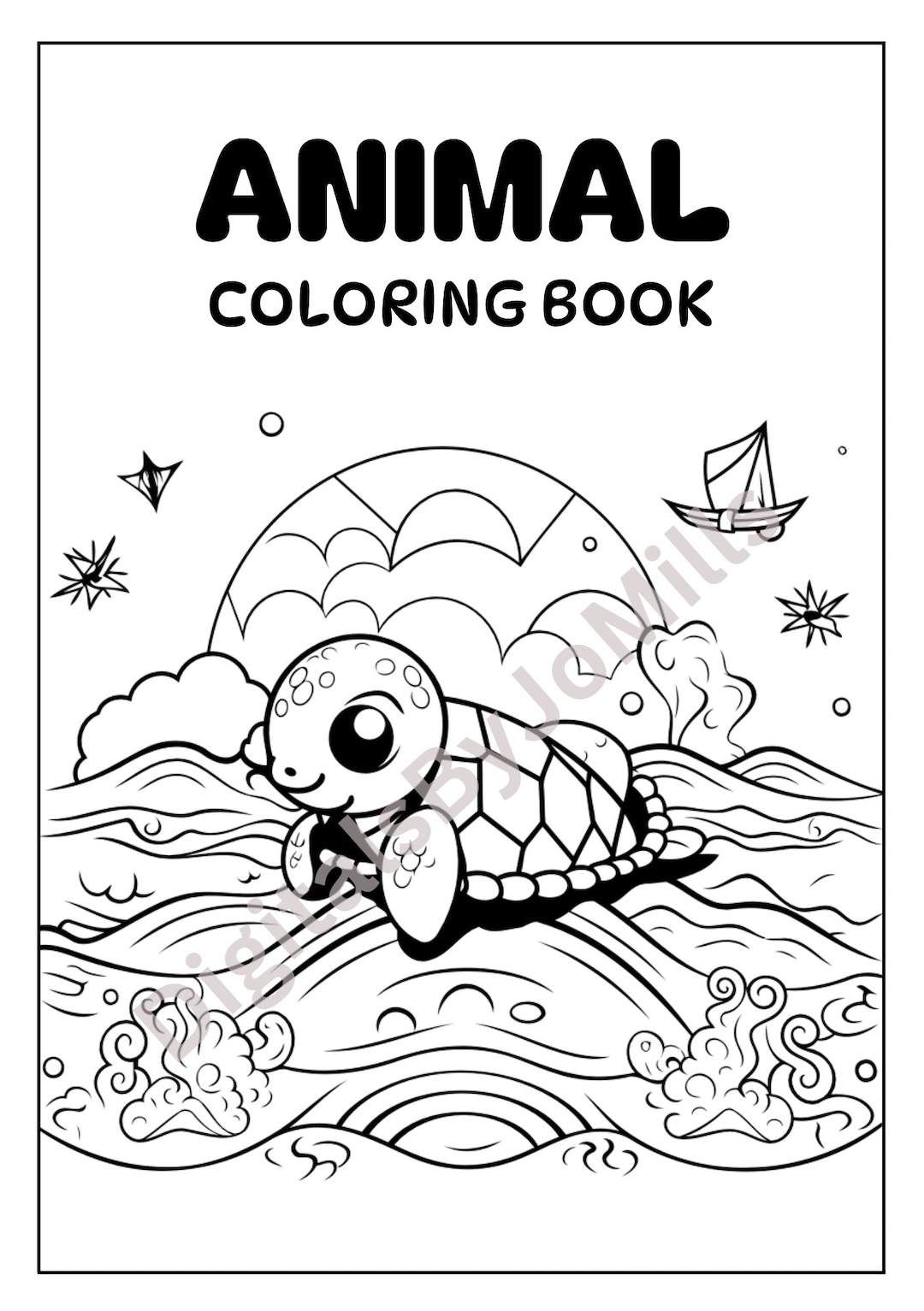 Printable Animal Coloring Book - Etsy