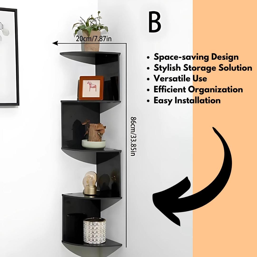 5 Tiers FLOATING CORNER Storage Display SHELF Perfect for Aesthetic ...