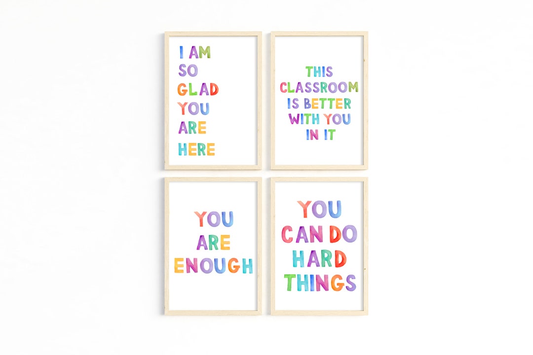 Watercolor Classroom Quotes, Classroom Prints, Digital Download Posters ...