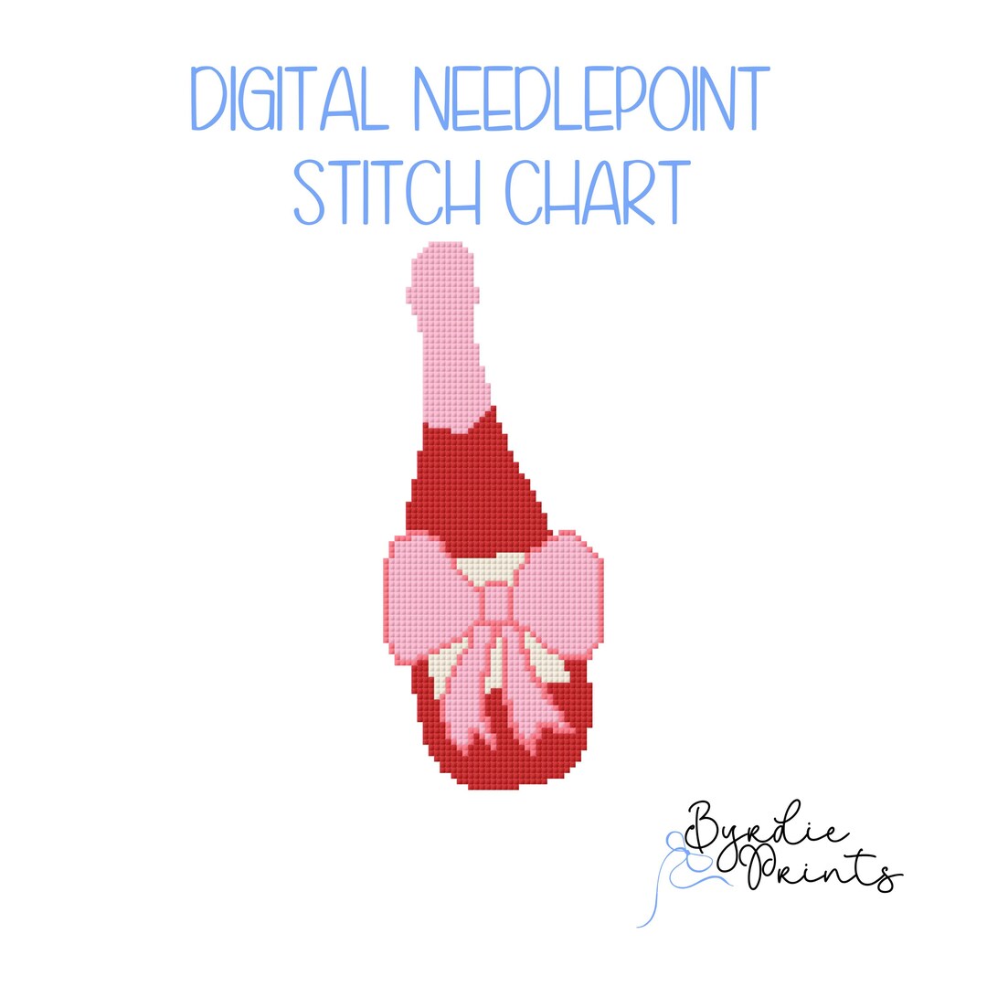 Cute Girlie Aesthetic High Heel With Bow Needlepoint Pattern 13 Mesh ...