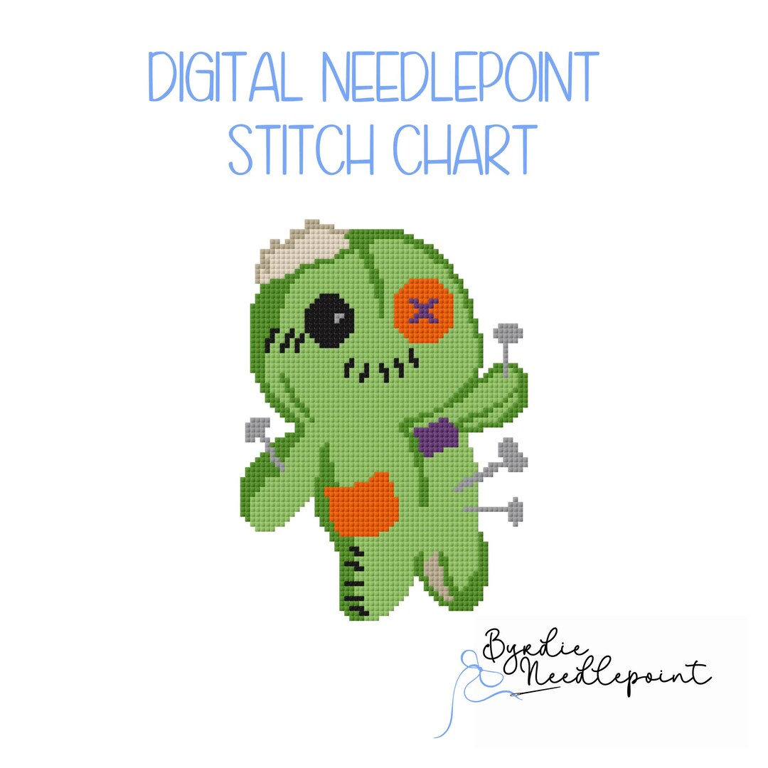 Cute Voodoo Doll Digital Needlepoint Chart| Halloween Needlepoint ...