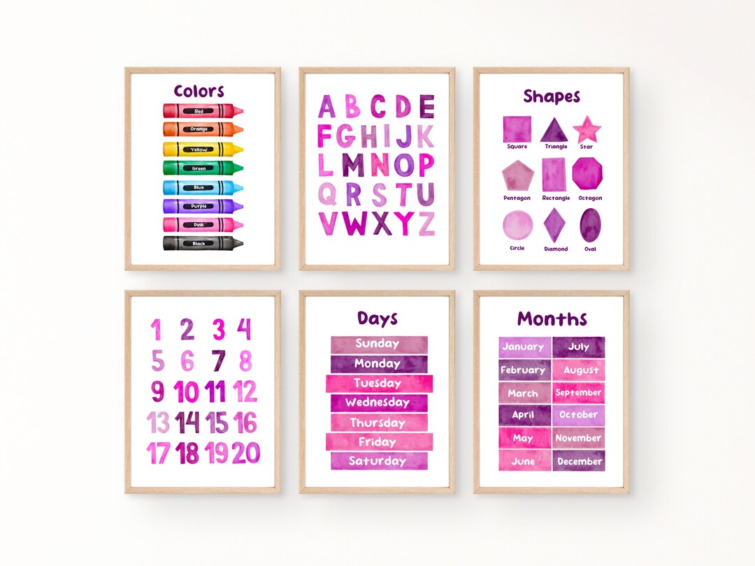 Pink Classroom Prints, Digital Download Posters, Elementary Classroom ...