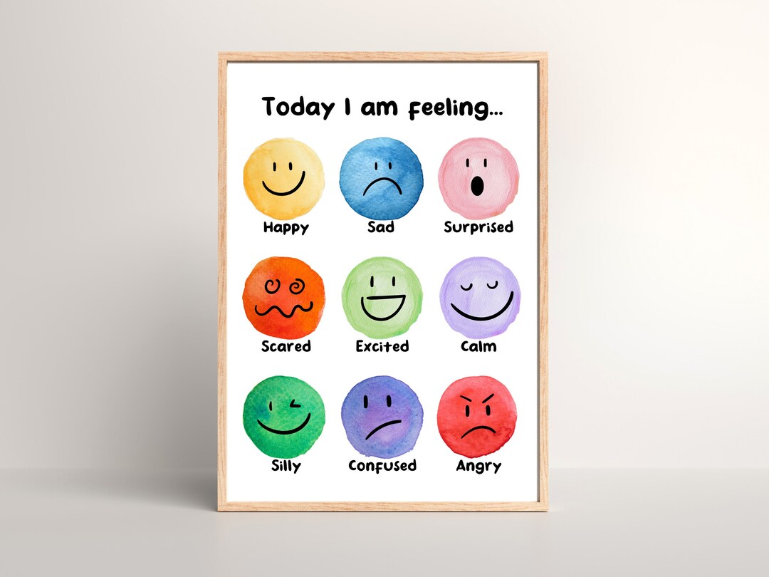 Feelings Classroom Print, Digital Download, Classroom Wall Art ...