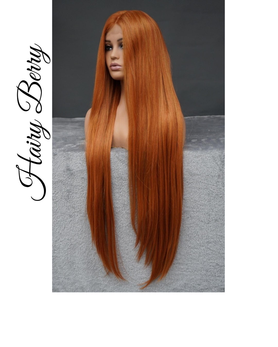 Elf Wig Copper Red – Long Straight Ginger Lace Front Wig for Cosplay ...