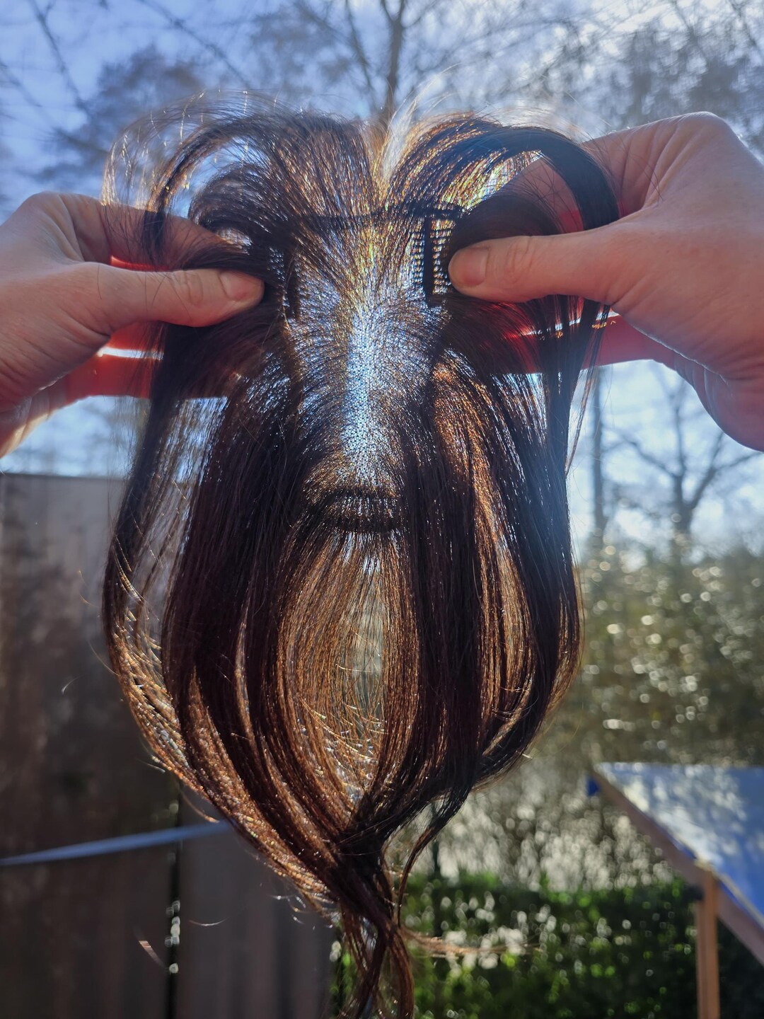 Human Hair Topper With Clips Realistic 8x11 Natural Brown Color - Etsy