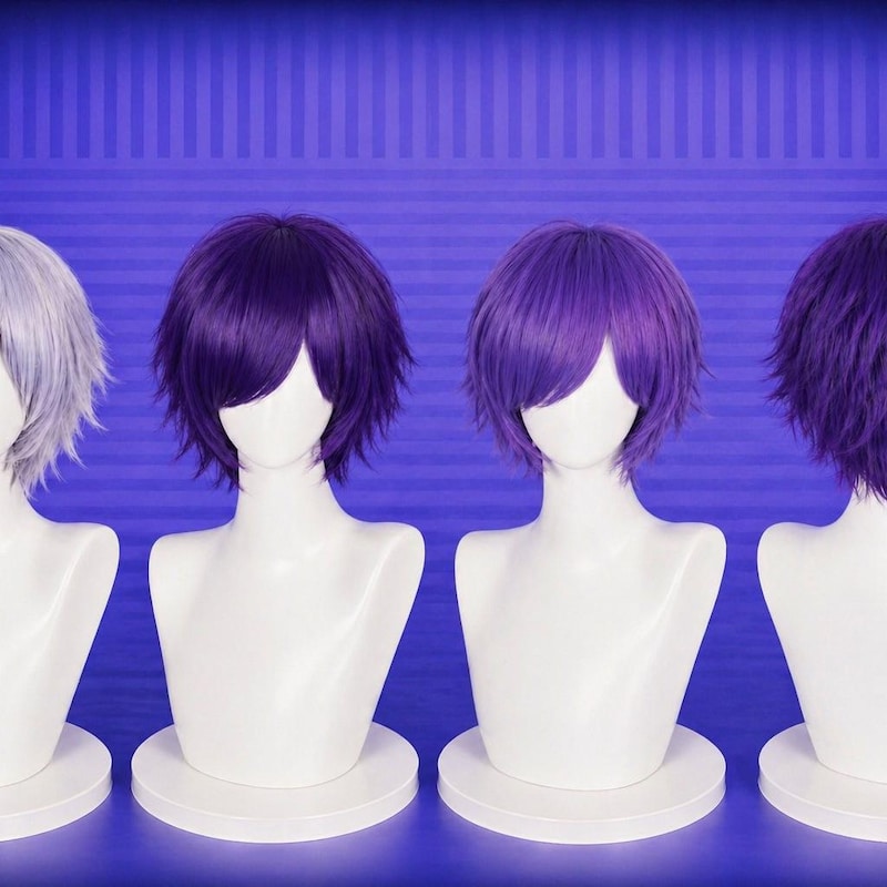 Dark Purple Wigs - Etsy