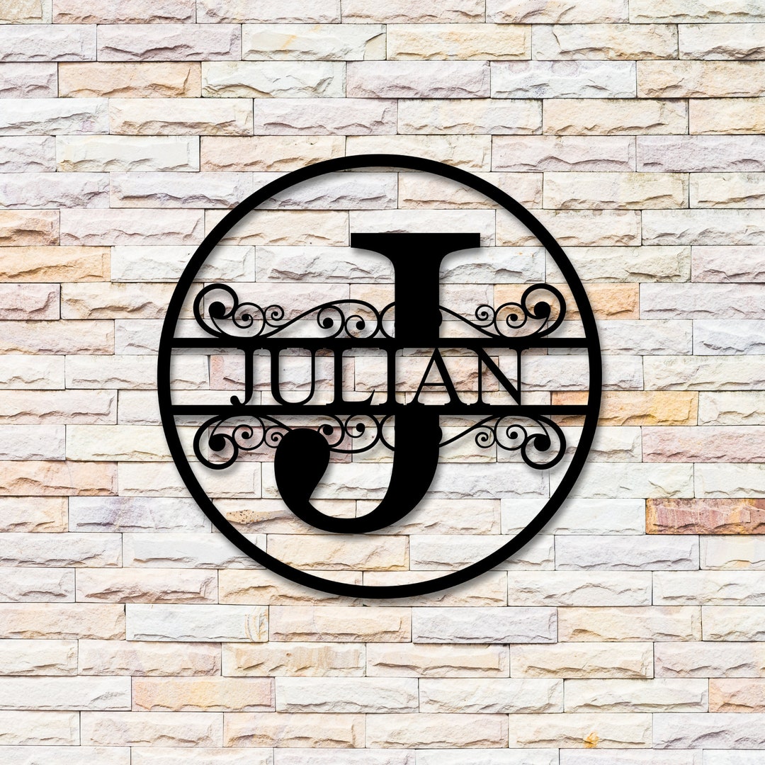 Custom Metal Monogram Sign Personalized Home Decor, Wedding Gift ...