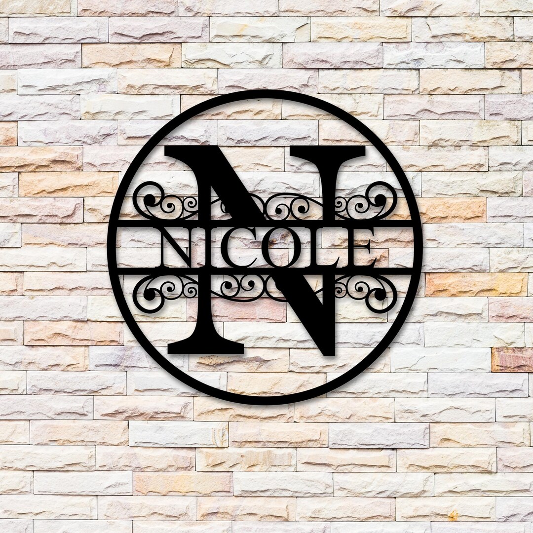 Metal Monogram Sign, Custom Metal Sign Metal Name Sign Initial Sign ...