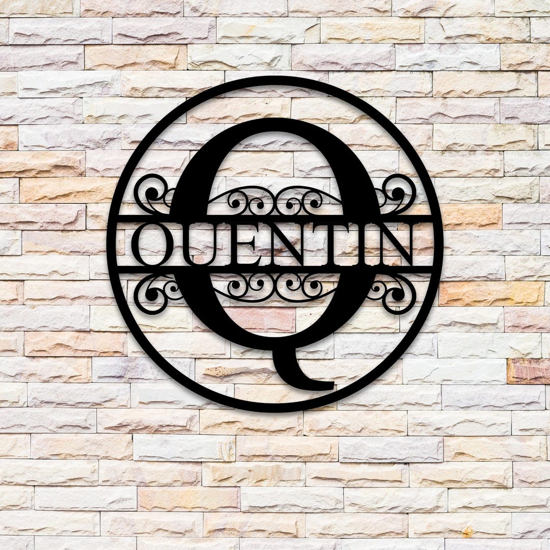 Metal Monogram Sign, Custom Metal Sign Metal Name Sign Initial Sign ...